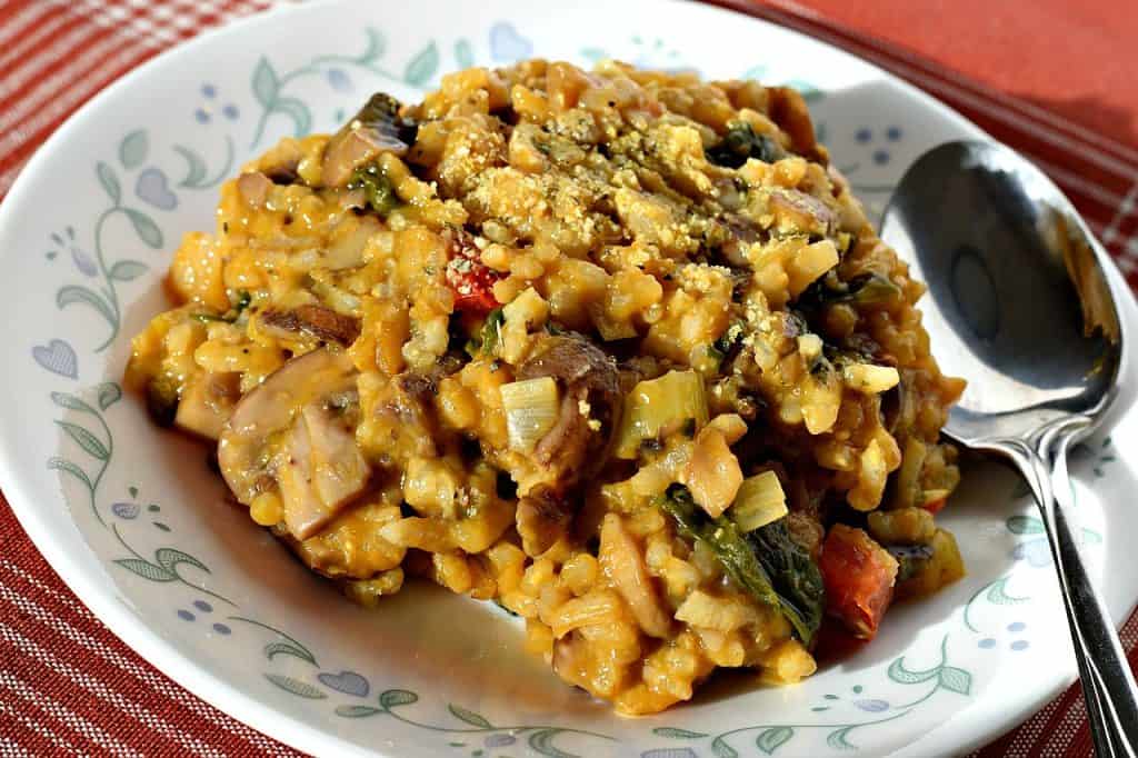 Savory Fat Free Mushroom Risotto - Brand New Vegan