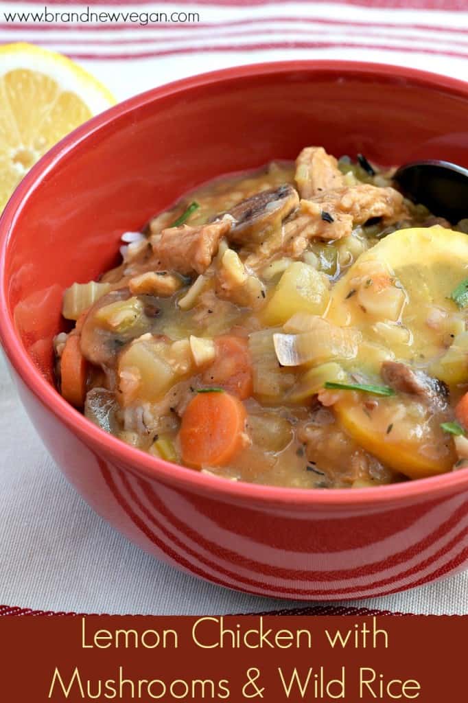 Lemon Chicken with Mushrooms & Wild Rice - Brand New Vegan