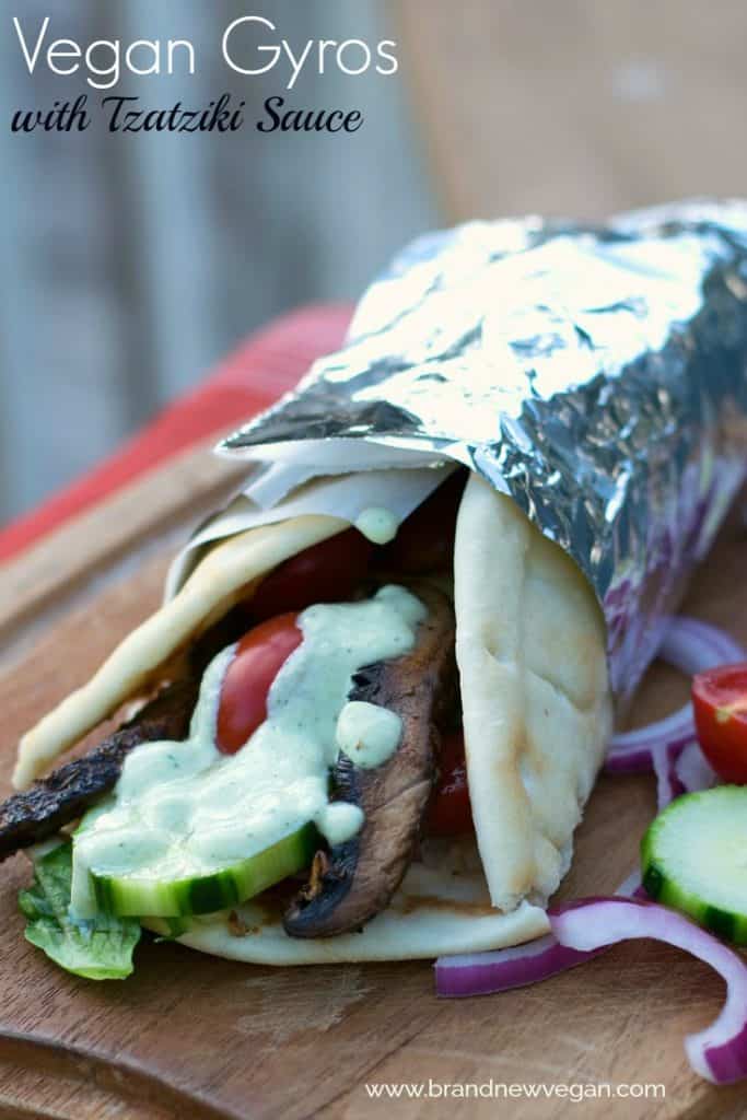 Vegan Gyros with Tzatziki Sauce - Brand New Vegan