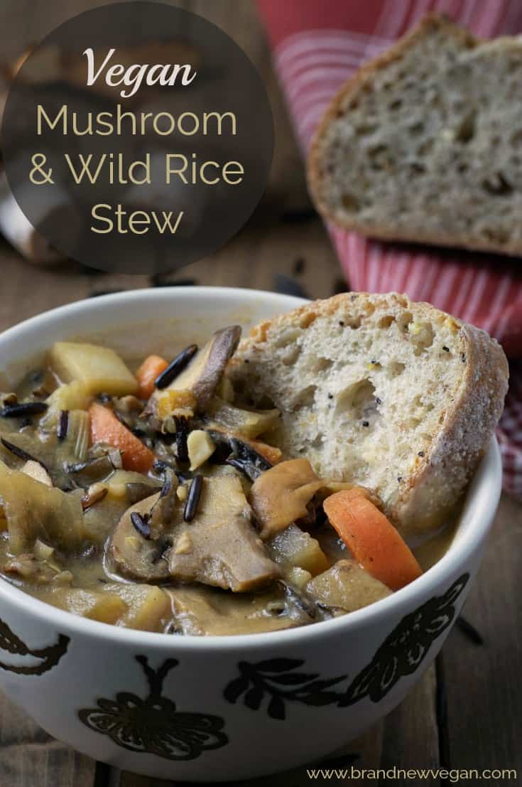 Vegan Wild Rice Mushroom Stew with Turnips - Brand New Vegan