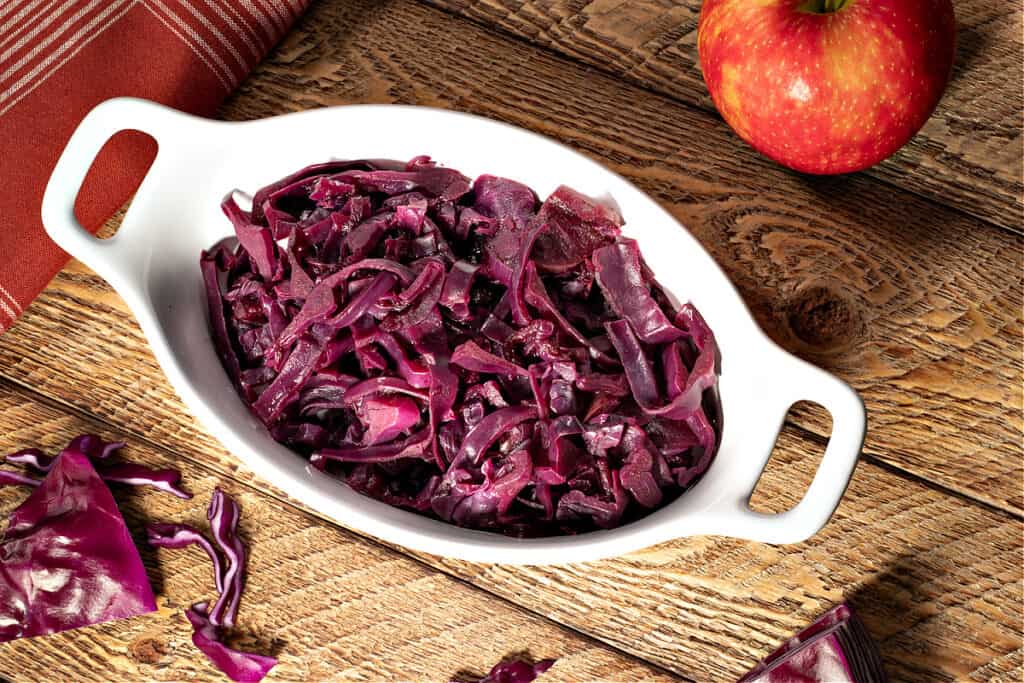 Braised Red Cabbage and Apples - Brand New Vegan