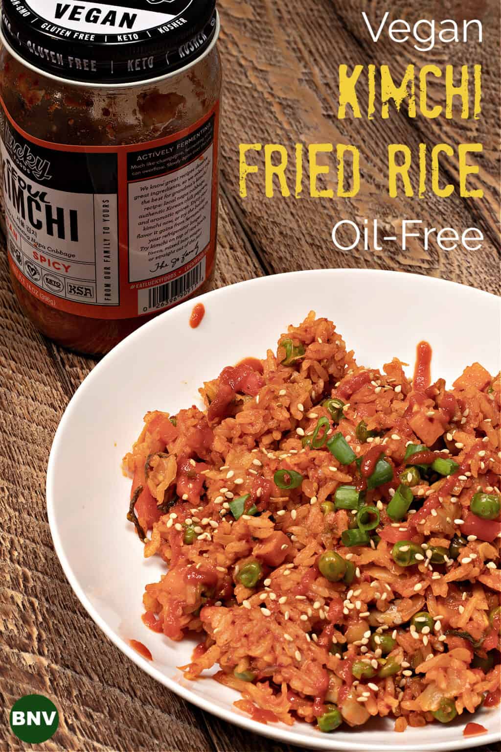 Vegan Kimchi Fried Rice (oil-free) - Brand New Vegan
