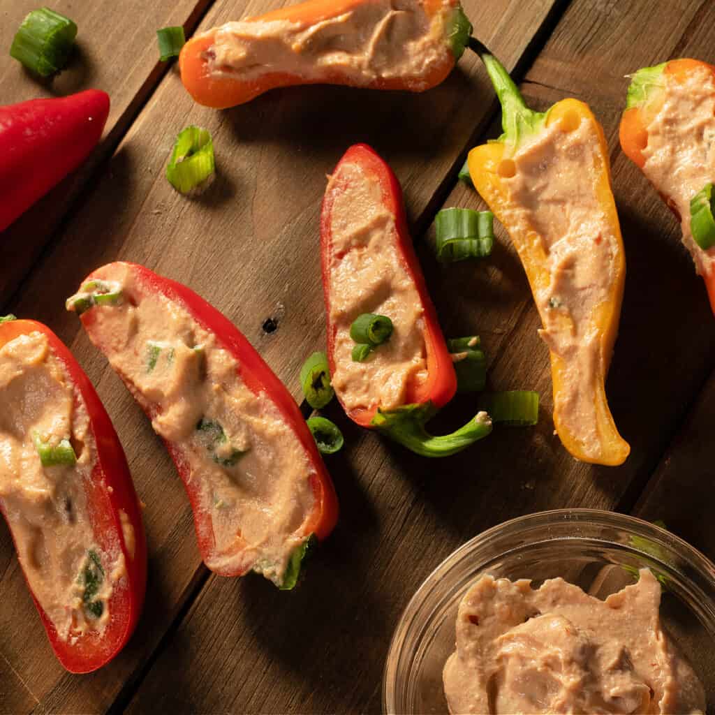Vegan Chipotle Cream Cheese Stuffed Mini Peppers - Brand New Vegan