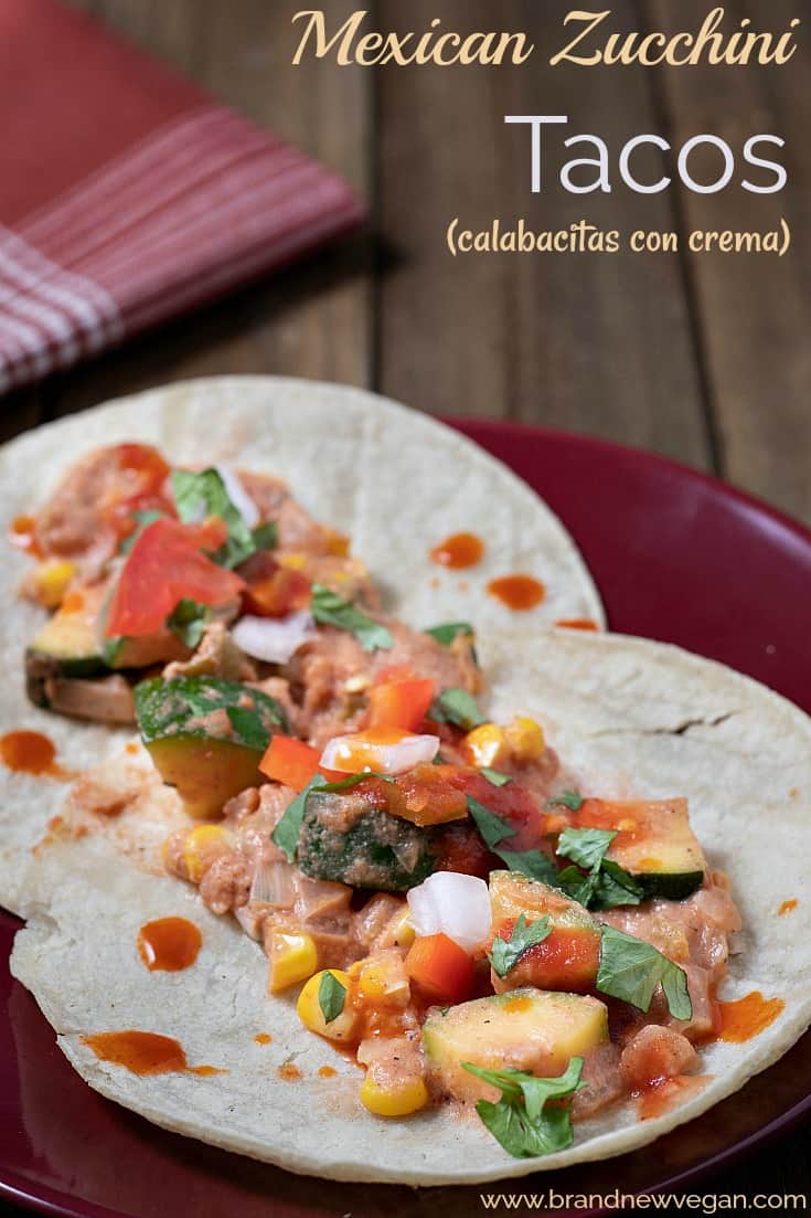 Mexican Zucchini Tacos - Brand New Vegan